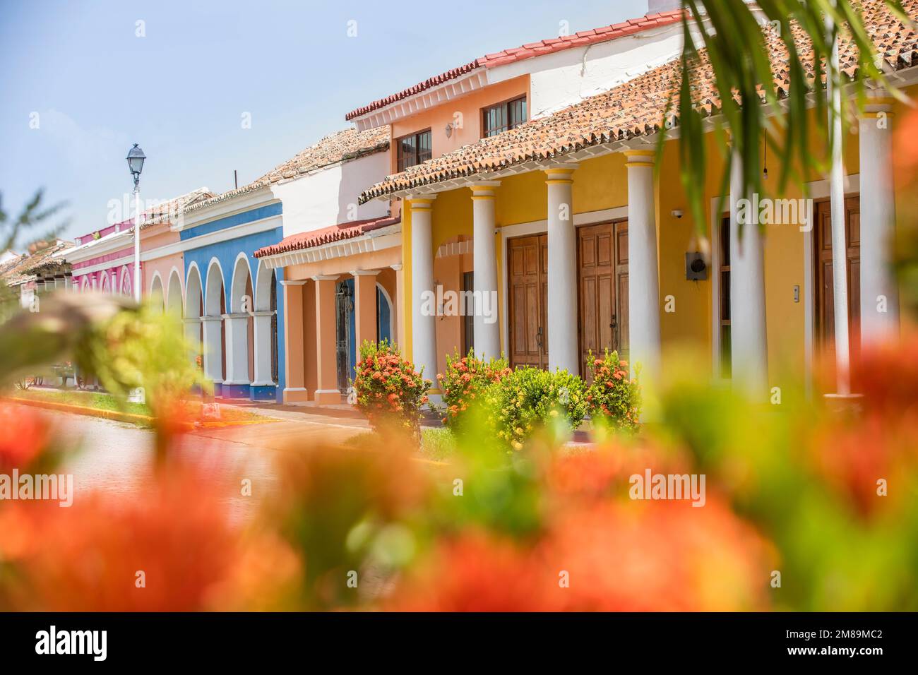 Afternoon view of the historic Spanish Colonial buildings of ...