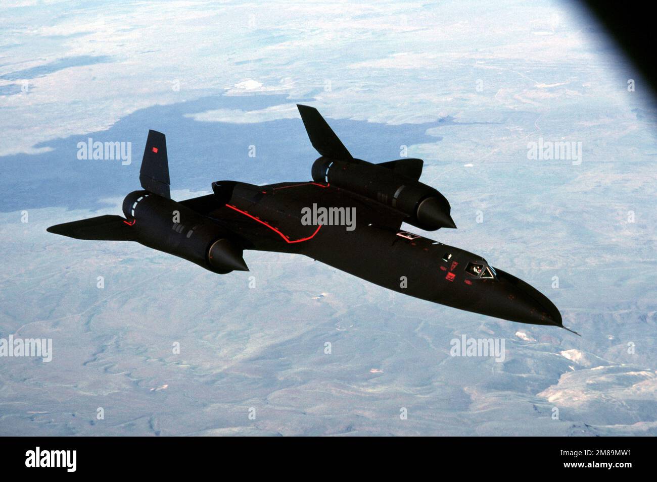 Air to air three-quarter-front view of a 9th Strategic Reconnaissance ...