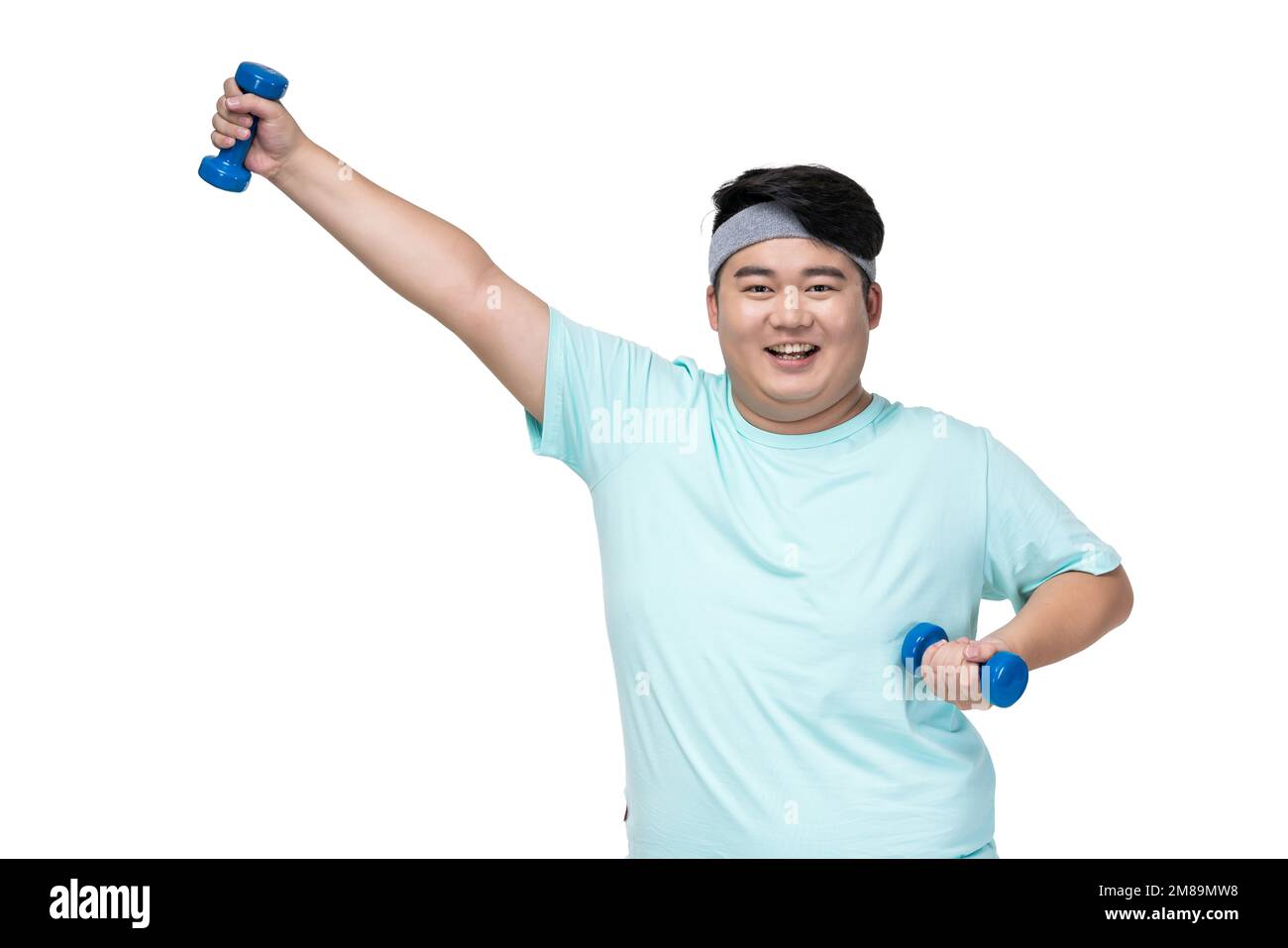 Fat young men in doing sports Stock Photo - Alamy