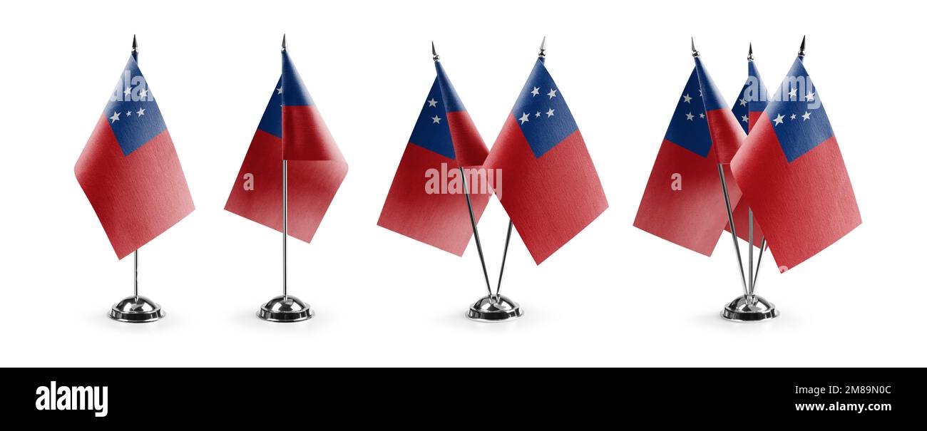 Small national flags of the Samoa on a white background Stock Photo - Alamy