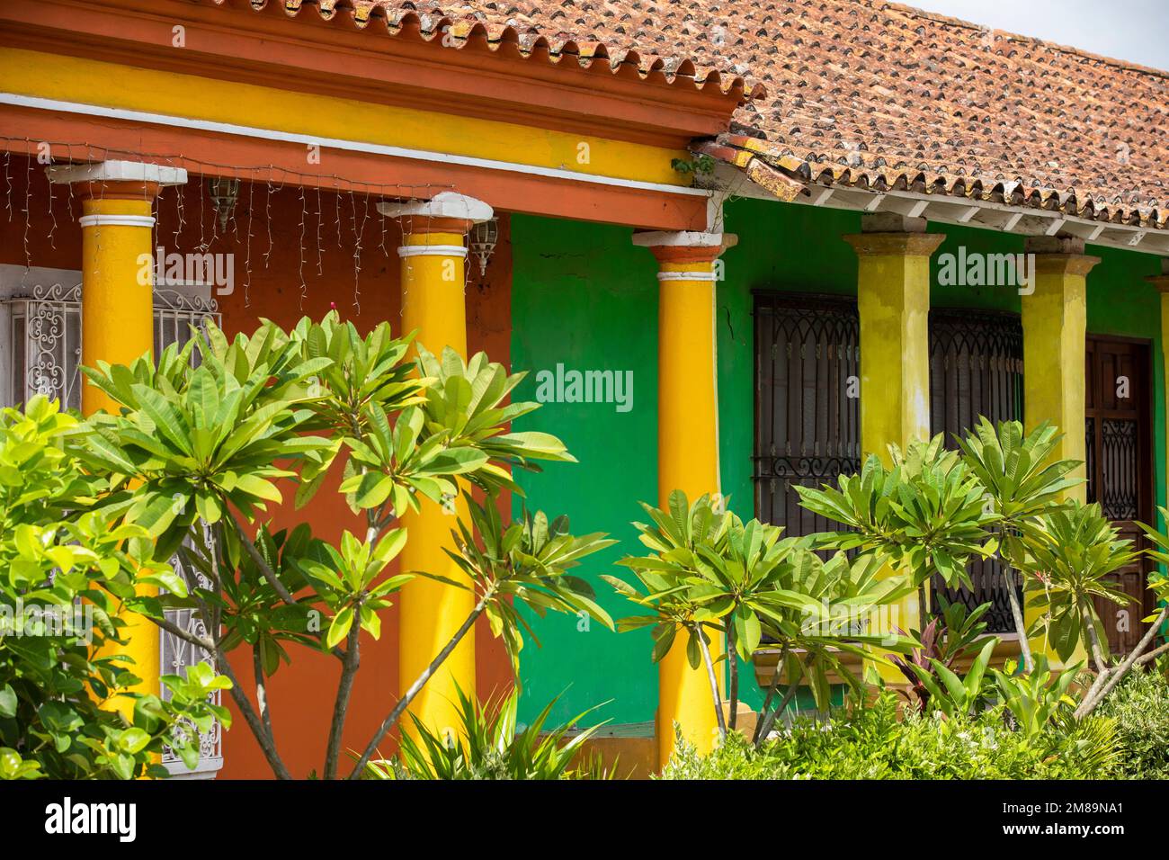 Afternoon view of the historic Spanish Colonial buildings of ...