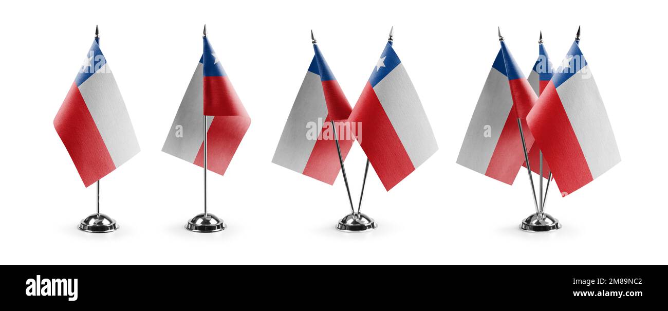Small national flags of the Chile on a white background Stock Photo - Alamy