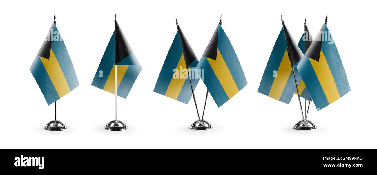 Small national flags of the Bahamas on a white background Stock Photo ...
