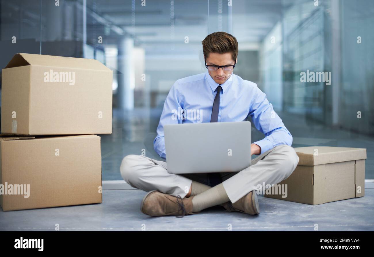 Surrounded by boxes working business hi-res stock photography and ...