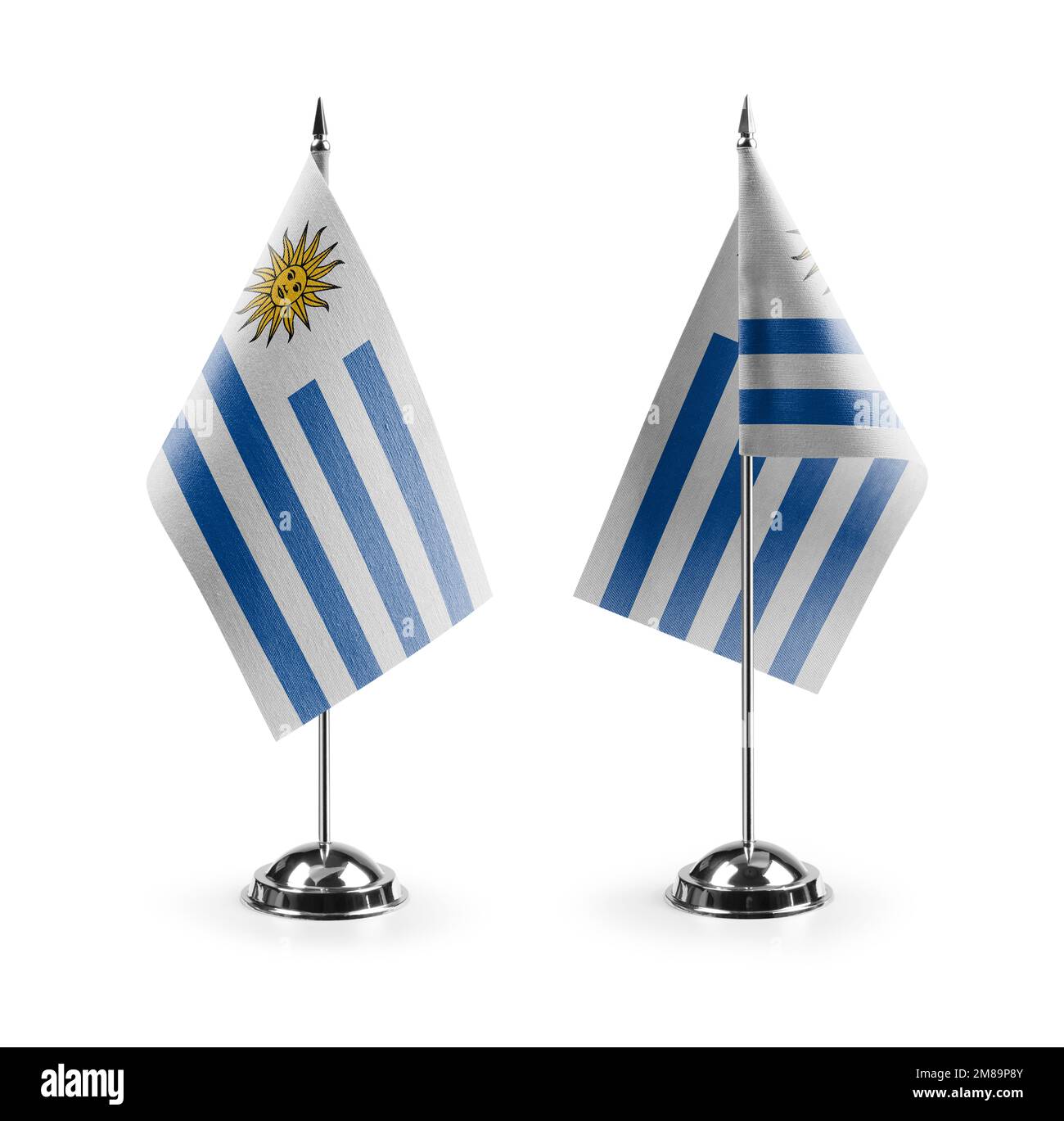 Small national flags of the Uruguay on a white background Stock Photo ...