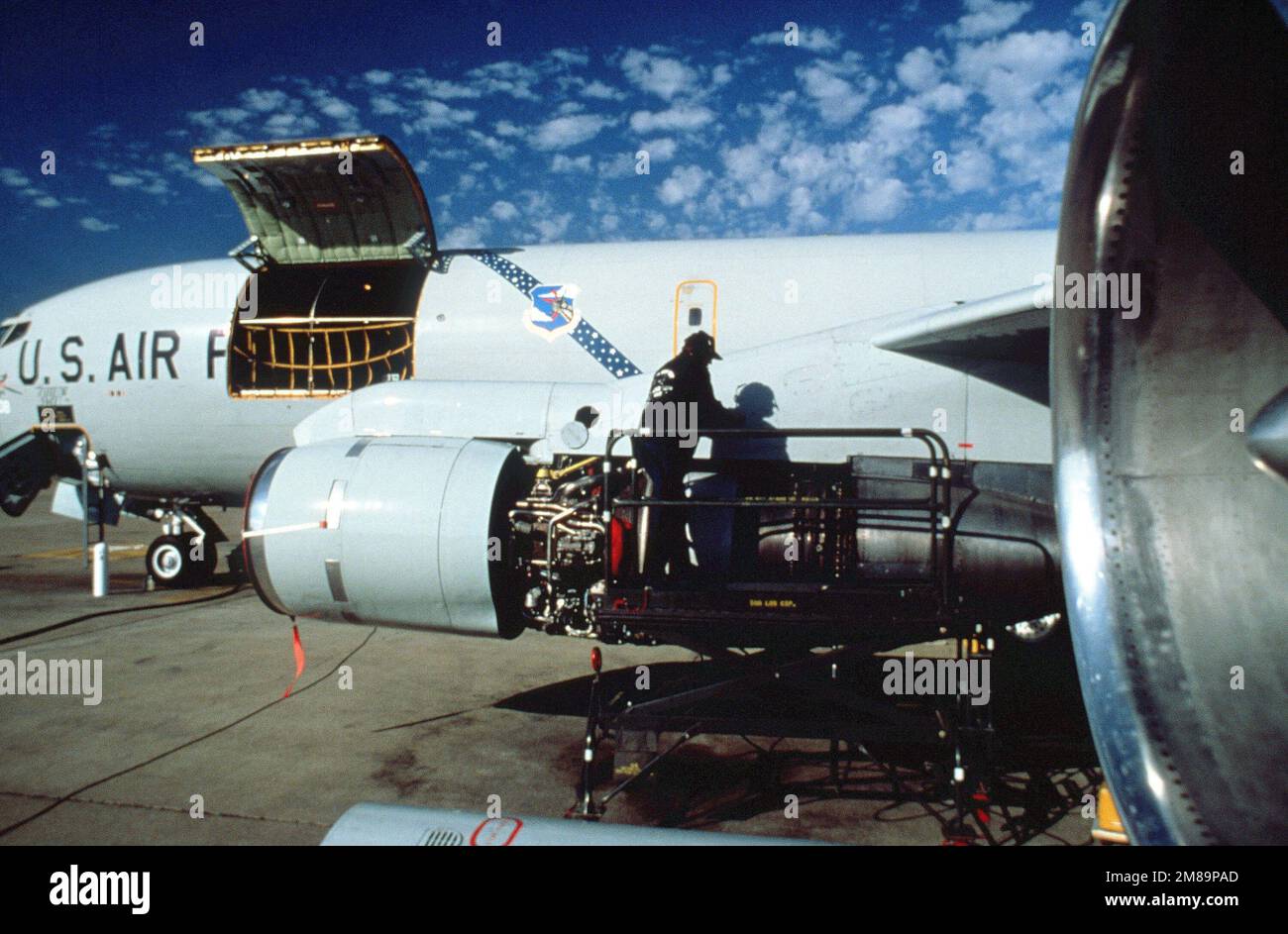 A member of the 940th Consolidated Aircraft Maintenance Squadron works ...