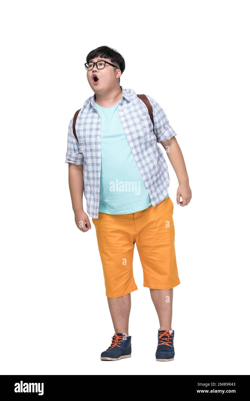 Fat young men Stock Photo - Alamy