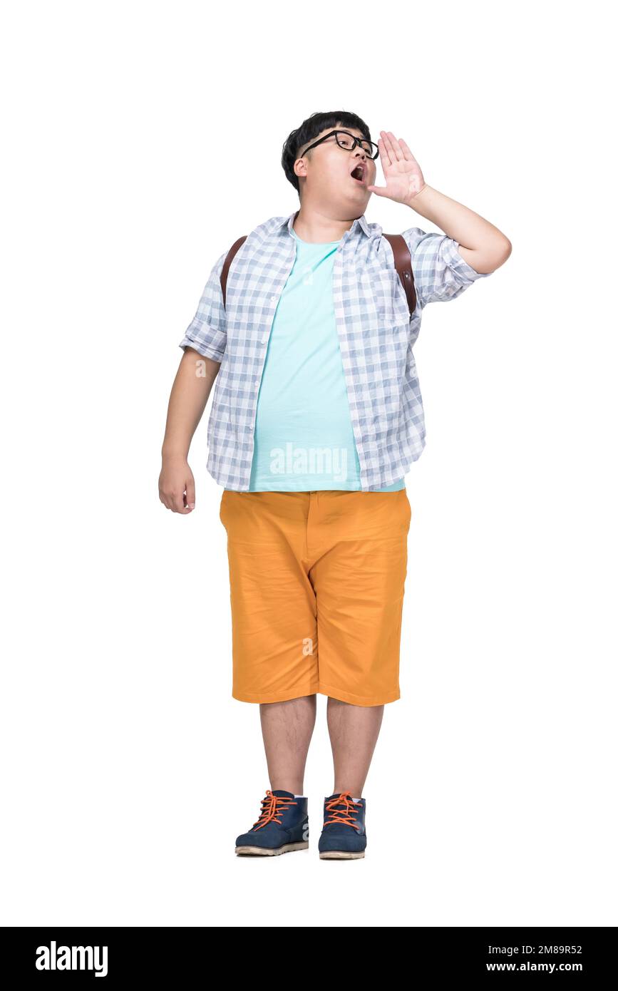 Fat young men Stock Photo - Alamy