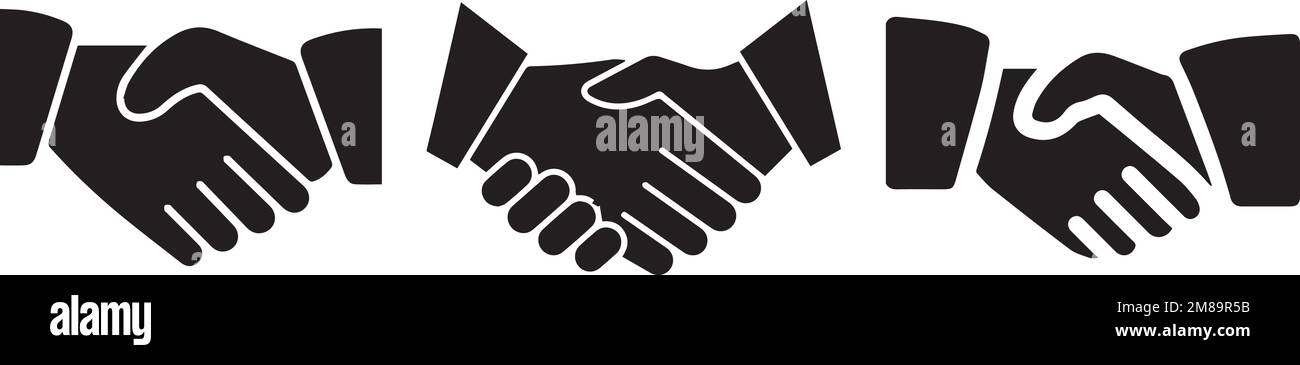 A vector handshake icon set on a white background Stock Vector Image ...