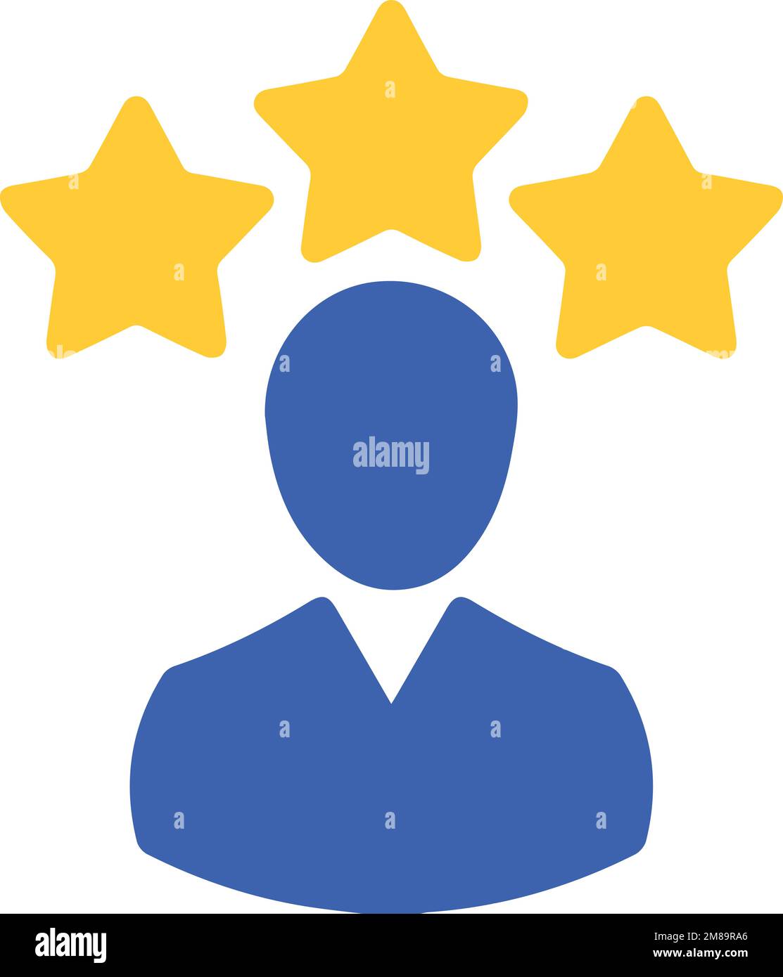 A vector of a customer experience icon with satisfaction rating stars ...