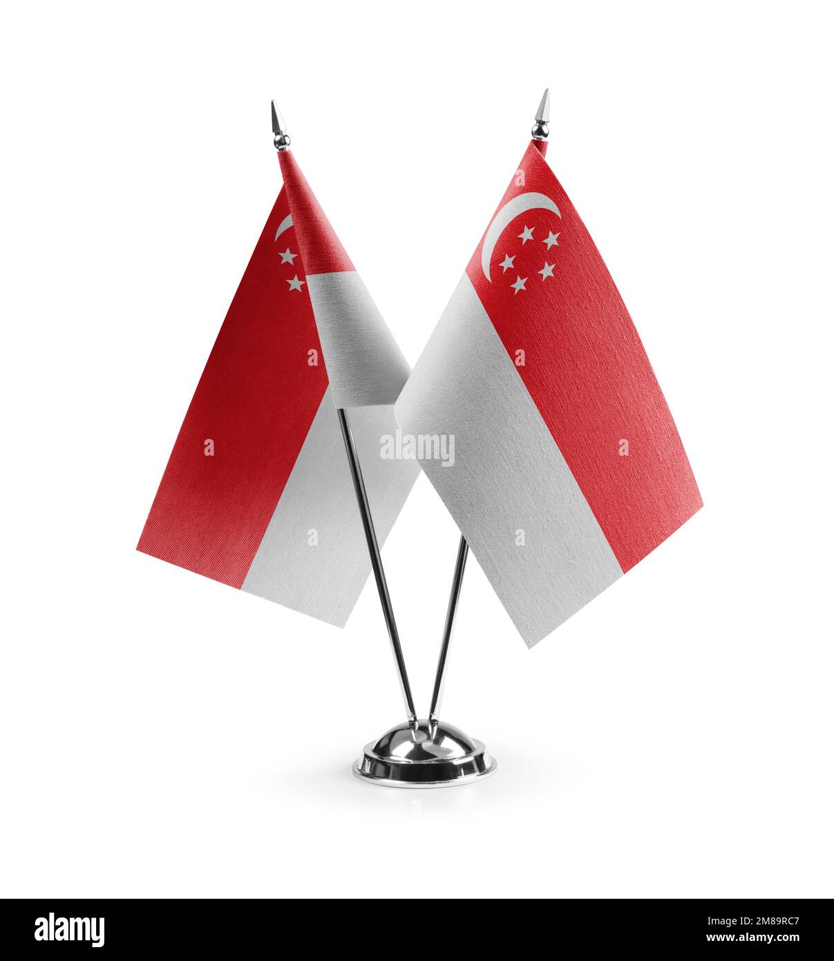 Small national flags of the Singapore on a white background Stock Photo ...