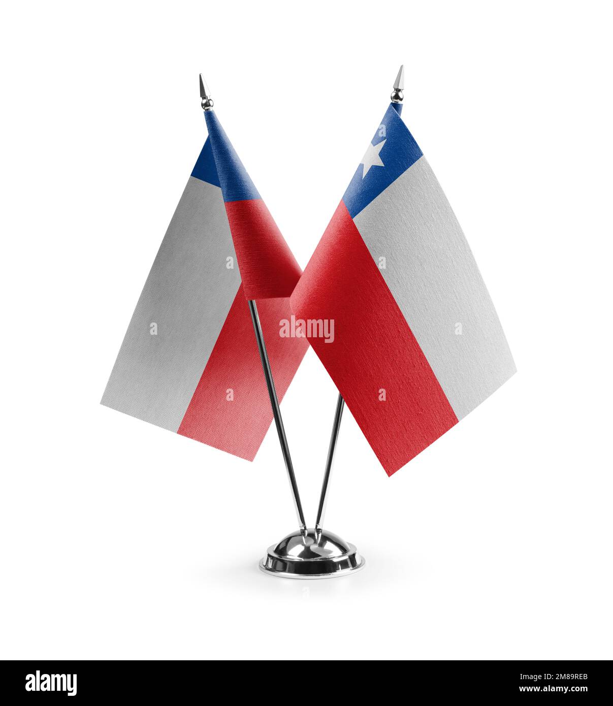 Small national flags of the Chile on a white background Stock Photo - Alamy