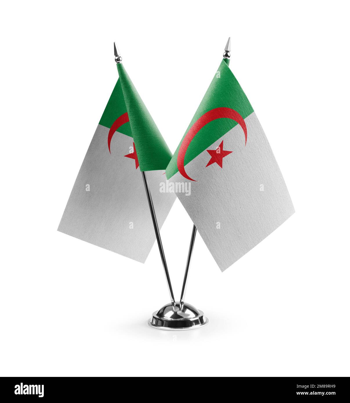 Small national flags of the Algeria on a white background Stock Photo ...