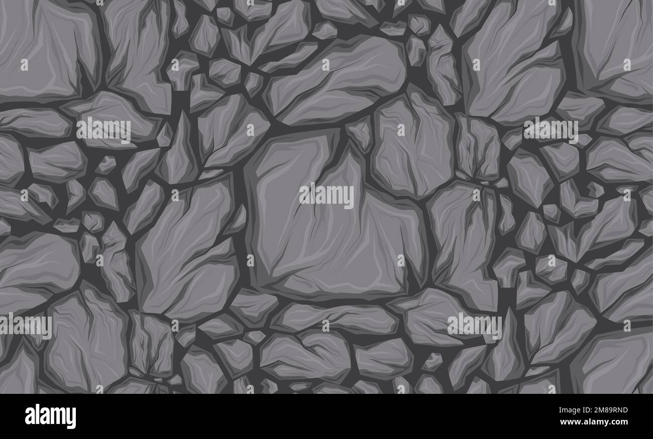 Vector seamless pattern with broken stones. Earthquake danger. Texture ...