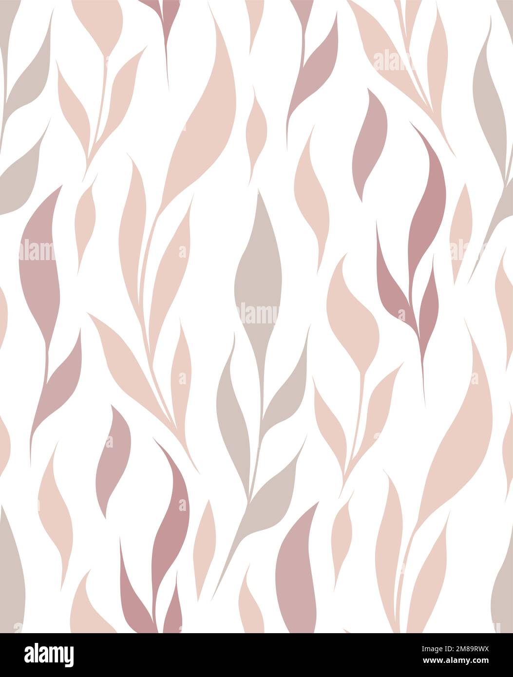 Vector seamless pattern with delicate branches and stems with foliage ...
