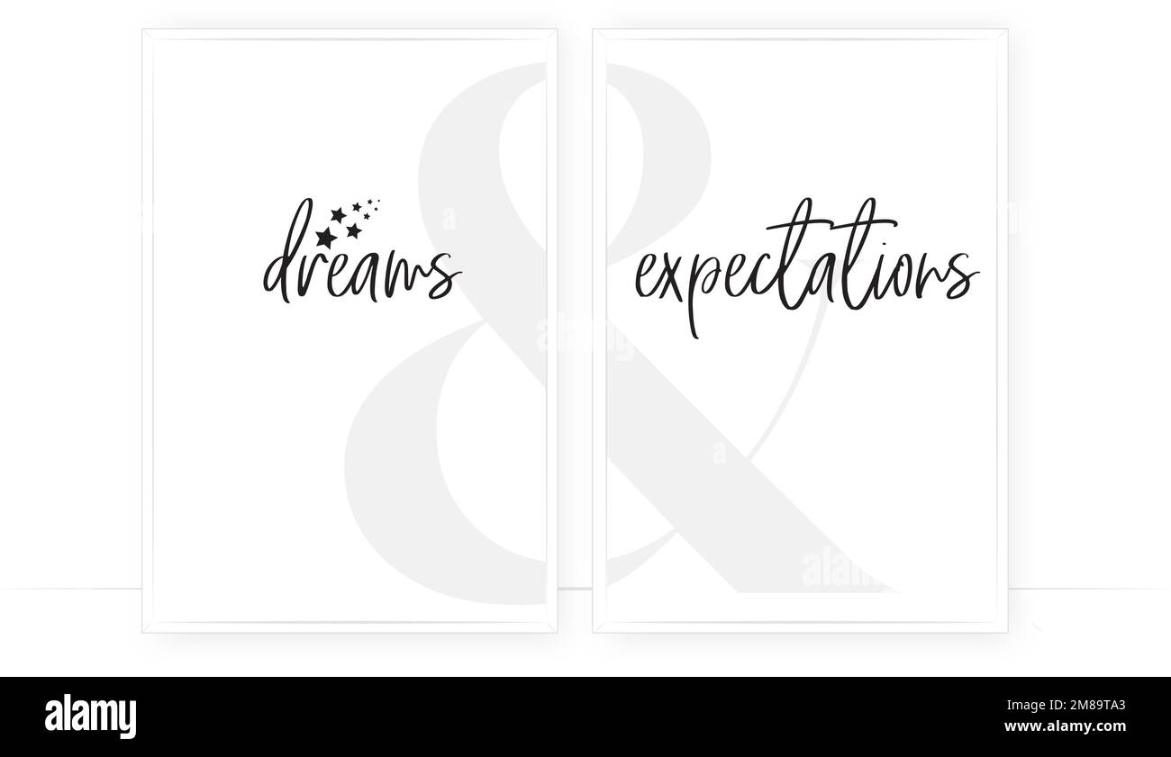 Dreams And Expectations, vector. Scandinavian minimalist art design in ...