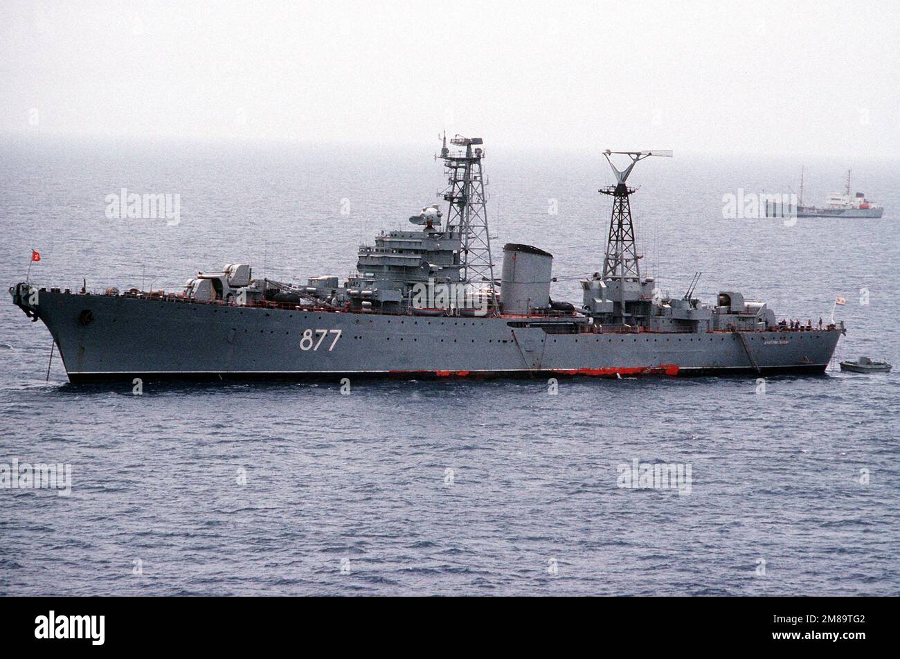 A port bow view of the Soviet Don class submarine depot ship Dmitri ...