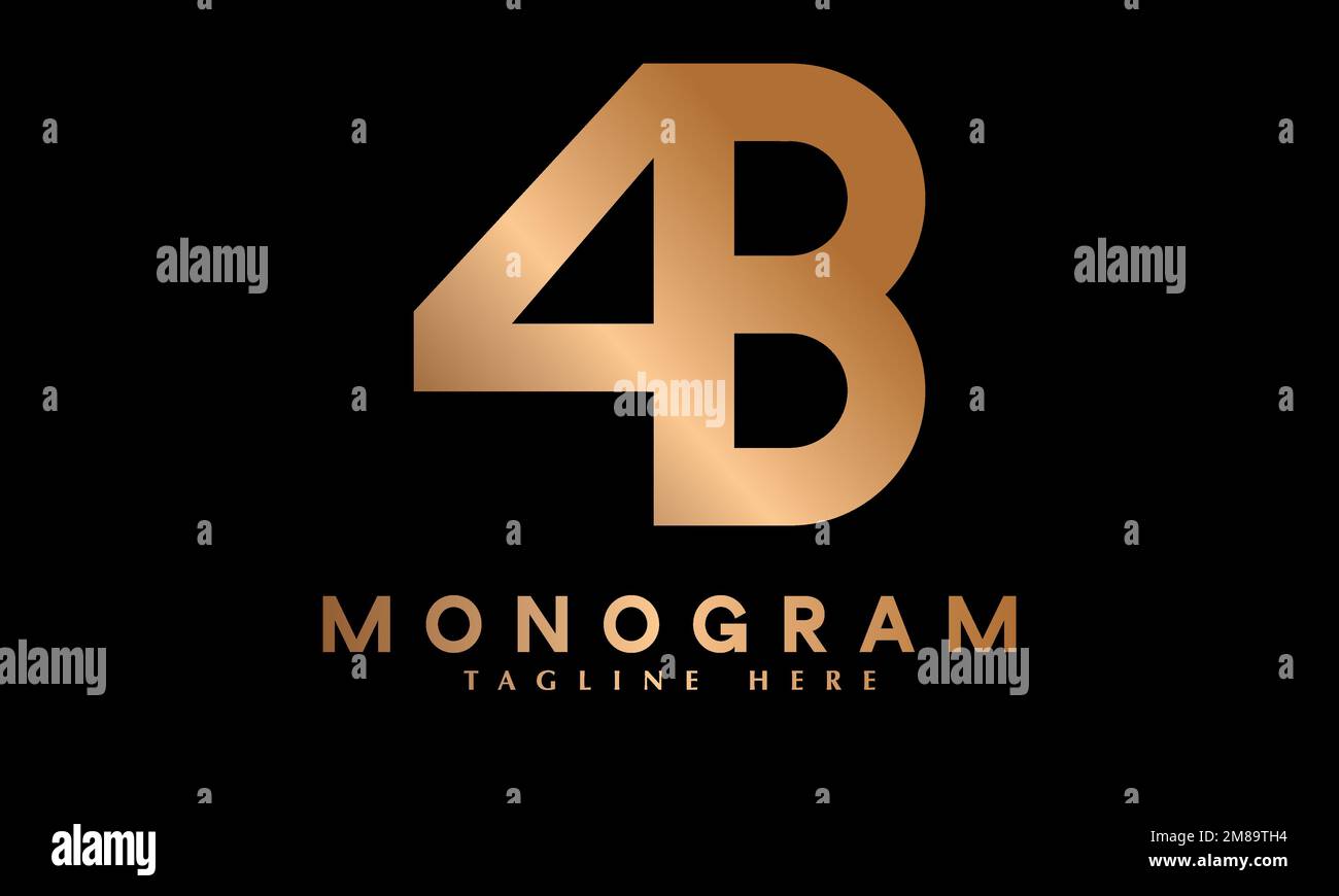 Alphabet ab modern letter abstract monogram vector b template Stock ...
