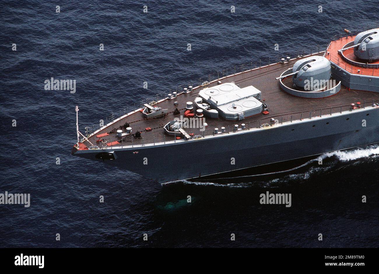 A view of a vertical missile launch system, and 100mm dual purpose guns ...