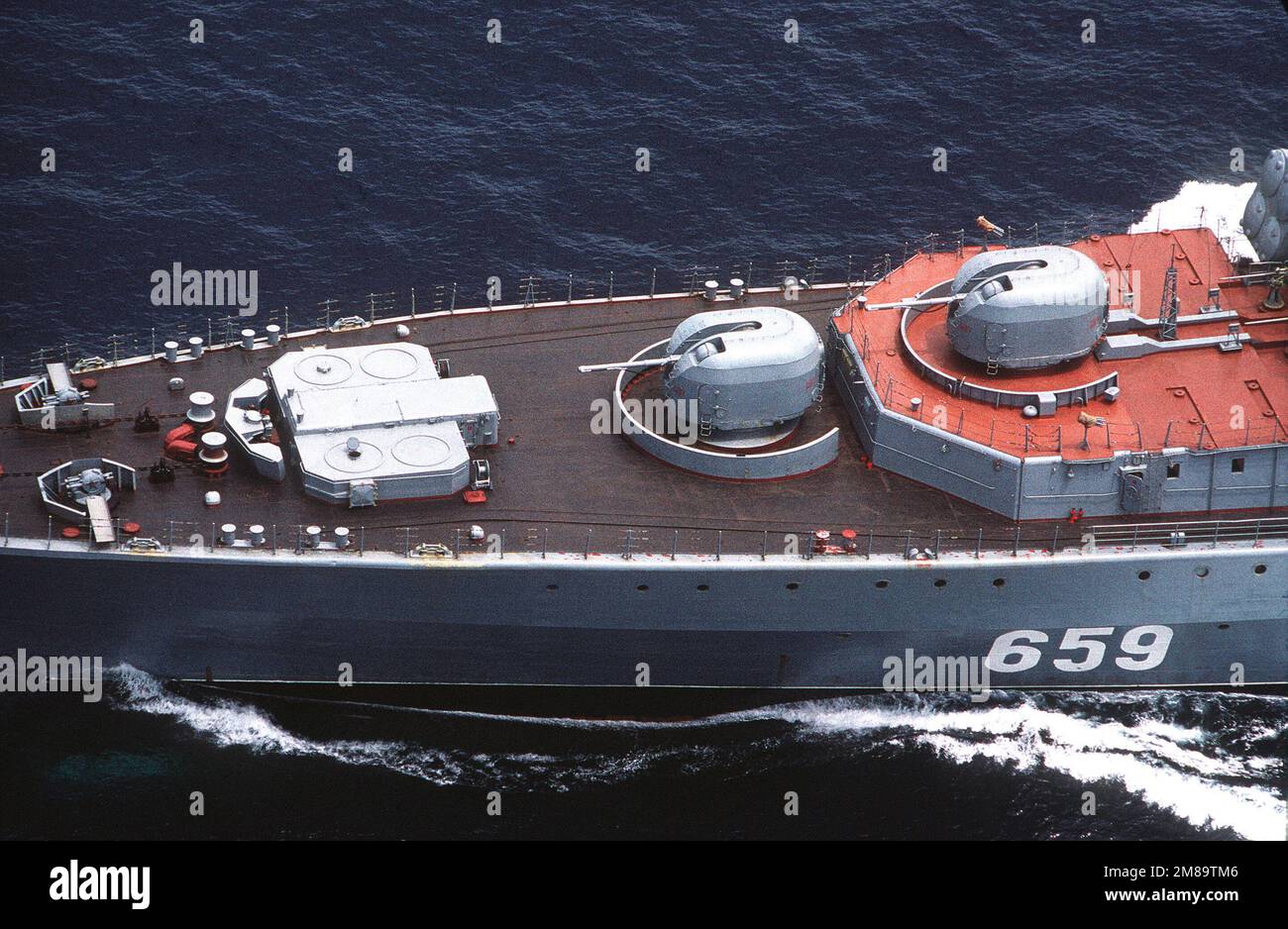 A view of a vertical missile launch system, and 100mm dual purpose guns ...