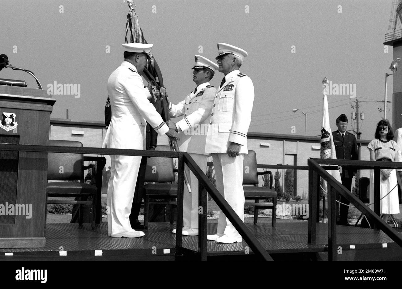 LGEN Charles A. Horner, left, commander, 9th Air Force, passes the unit ...