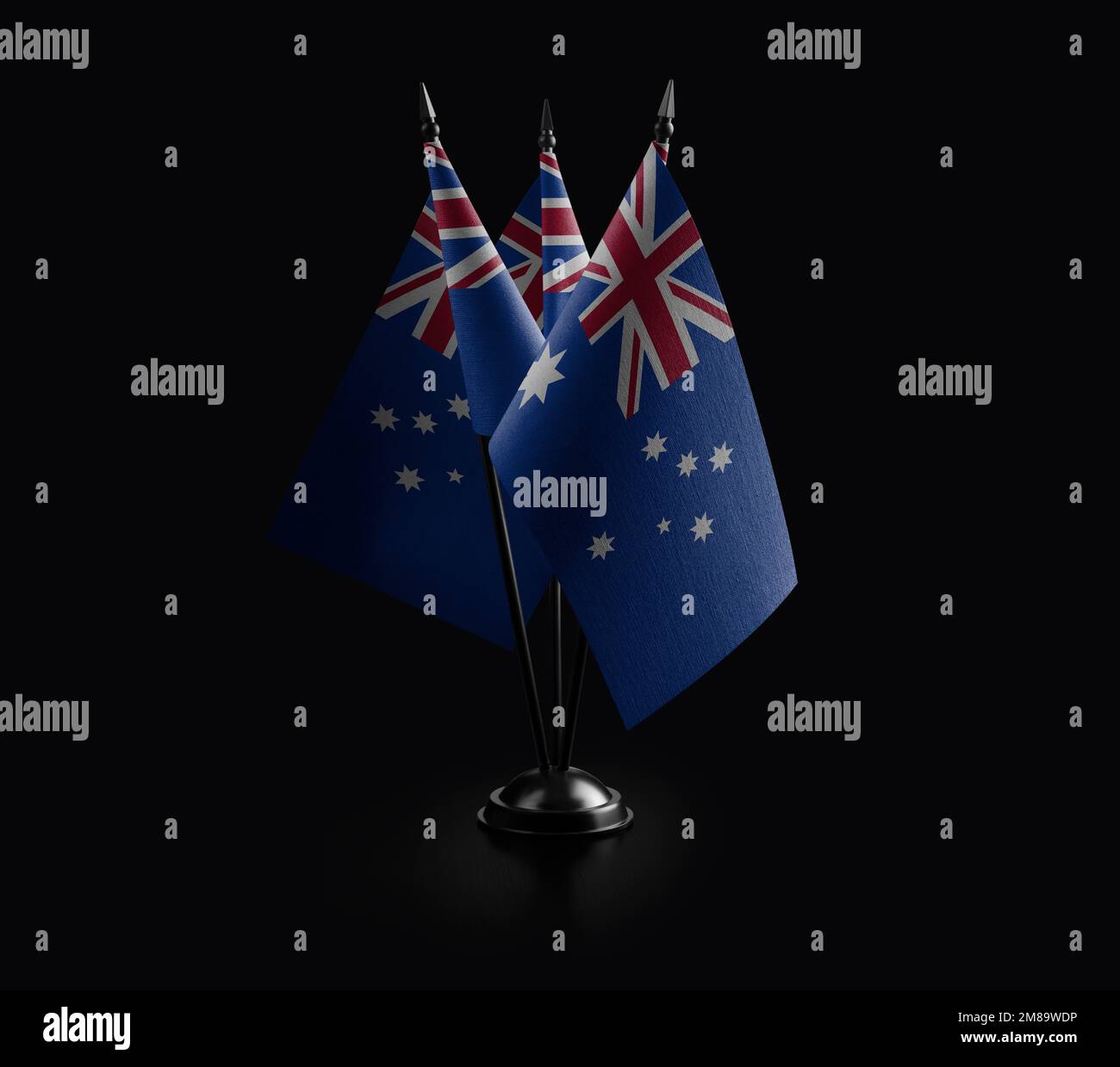 Small national flags of the Australia on a black background Stock Photo ...