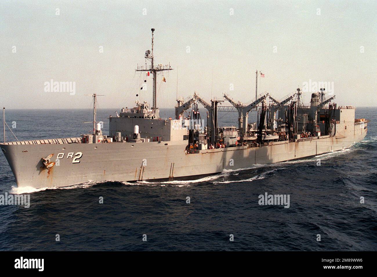 A port bow view of the replenishment oiler USS MILWAUKEE (AQR-2 ...