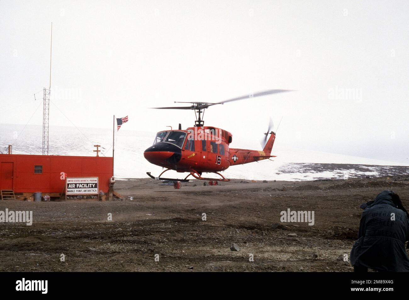A UH-1N Iroquois helicopter of Antarctic Development Squadron 6 (VXE-6 ...