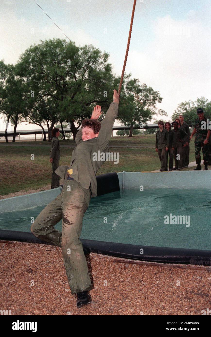 A recruit from Flight W129, 3743rd Basic Military Training Squadron ...