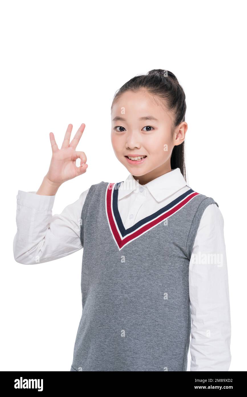 Happy pupils white background hi-res stock photography and images - Alamy