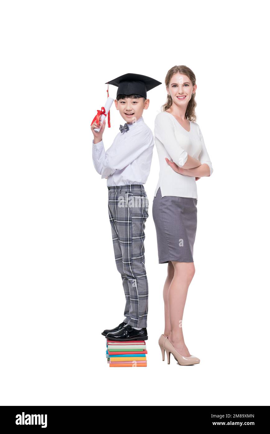 Graduated from elementary school students and the teachers Stock Photo ...