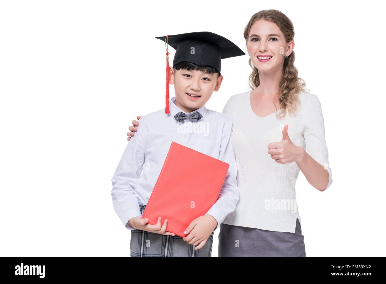 Graduated from elementary school students and the teachers Stock Photo ...