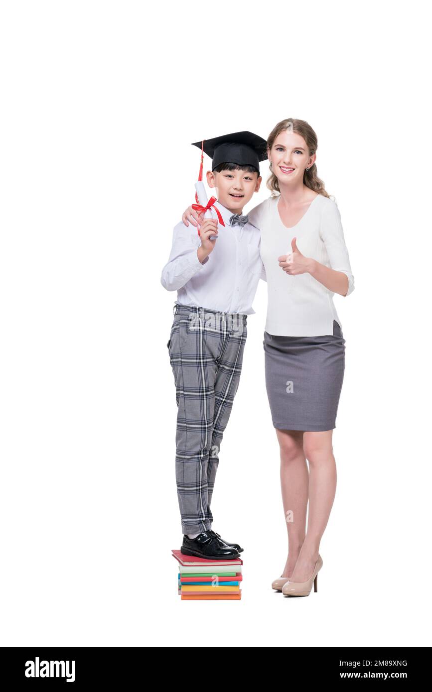 Graduated from elementary school students and the teachers Stock Photo ...