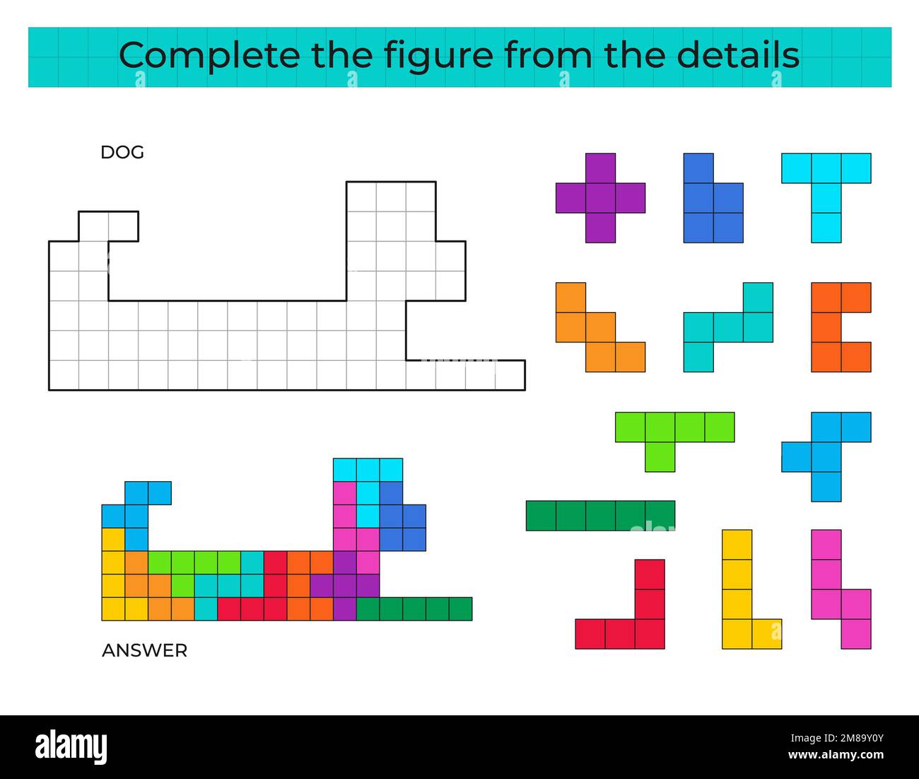 Complete the figure. Puzzle game with dog Stock Vector Image & Art - Alamy