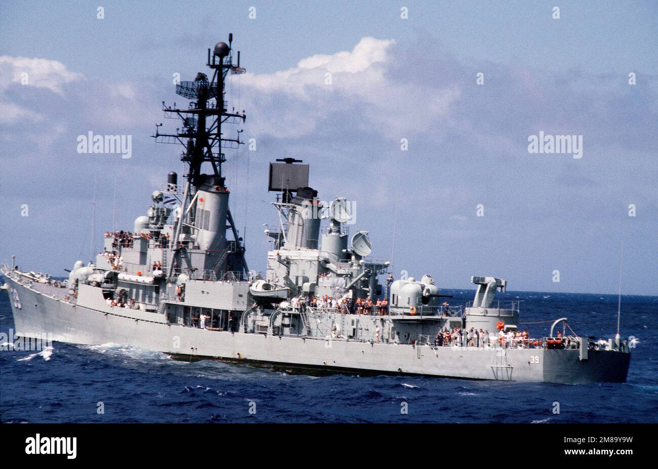 A port quarter view of the Australian guided missile frigate HMAS ...