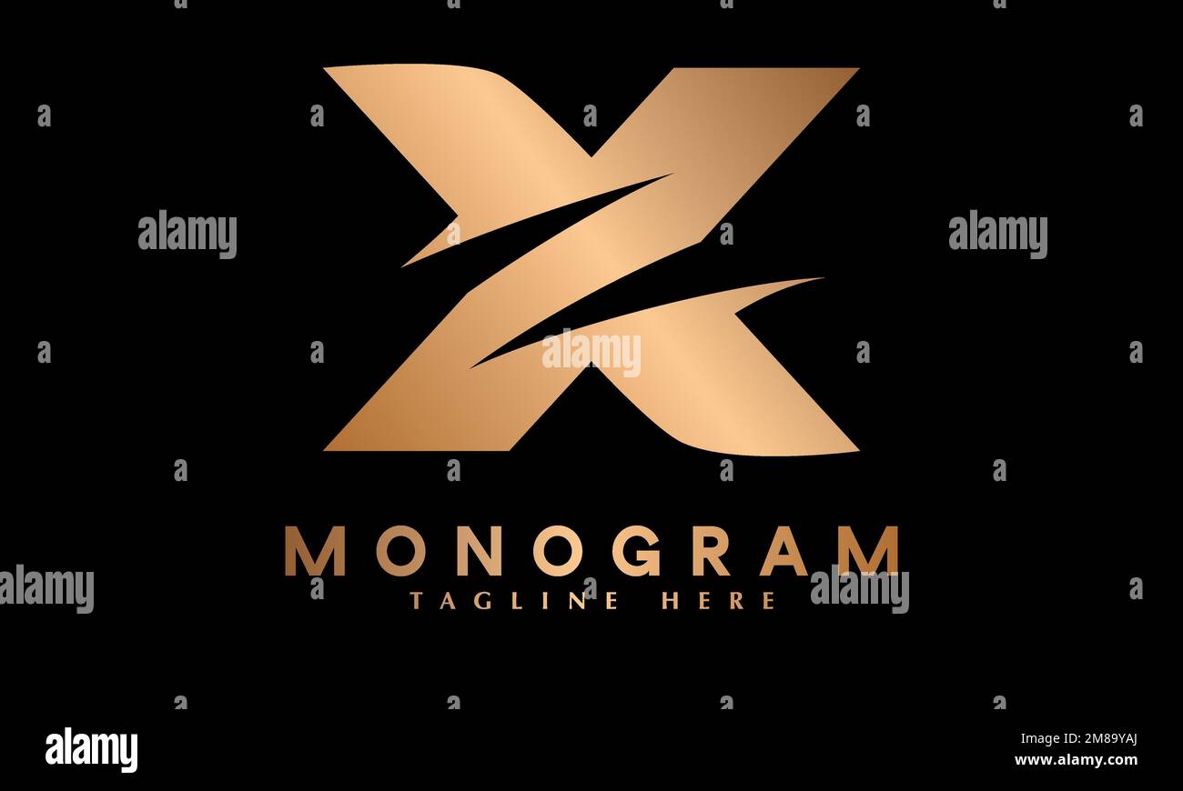 Alphabet X cut modern letter abstract monogram vector logo template ...