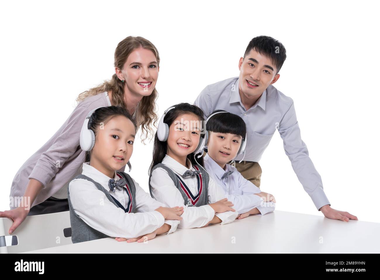The teacher guiding students learning Stock Photo - Alamy