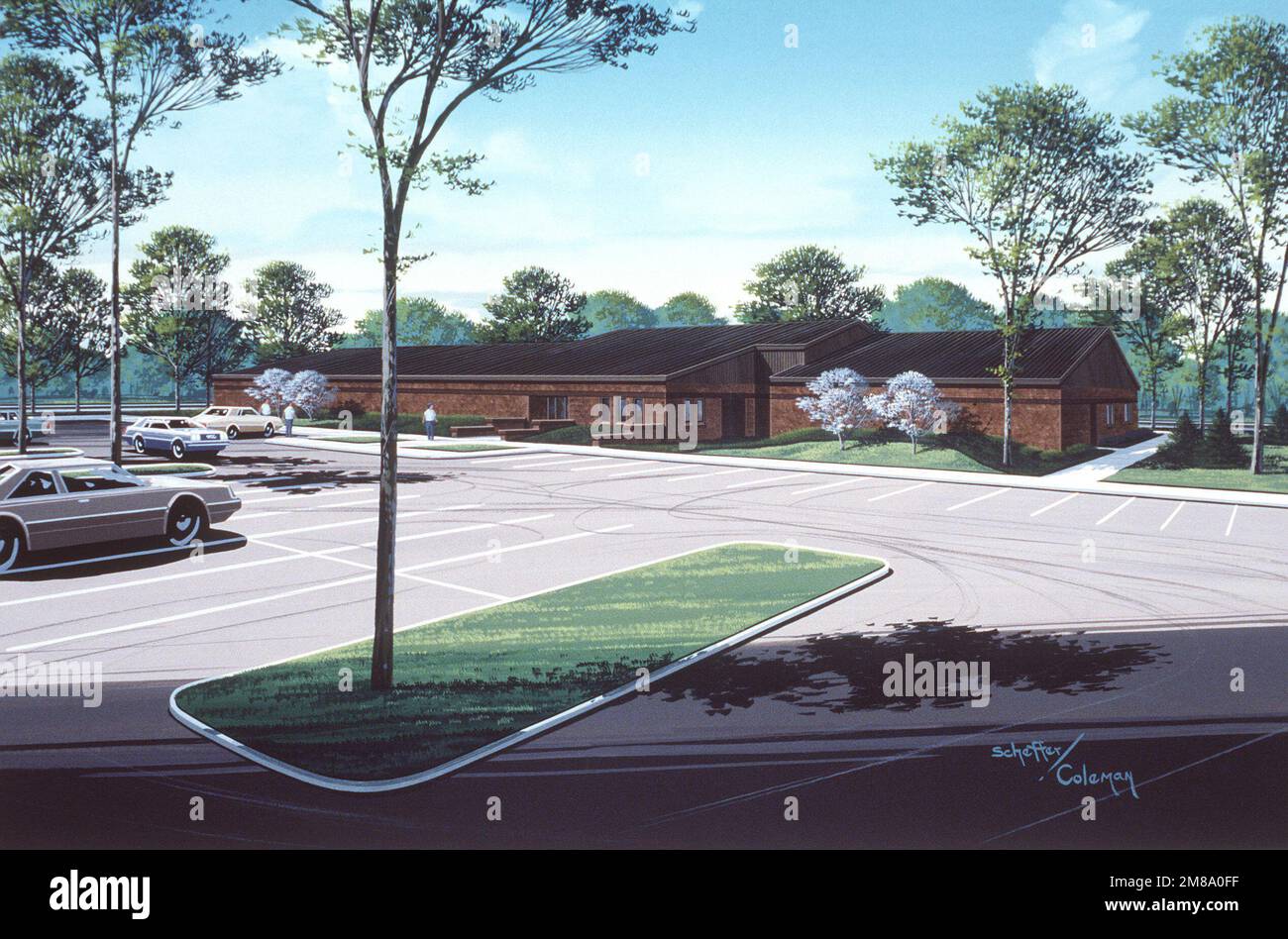 An architect's drawing of a planned mission operations building to ...