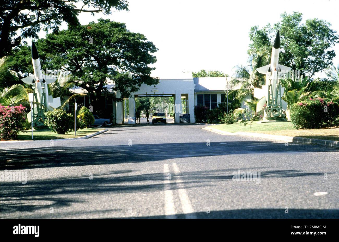 A view of the main gate of the royal Australian Air Force base. Base ...