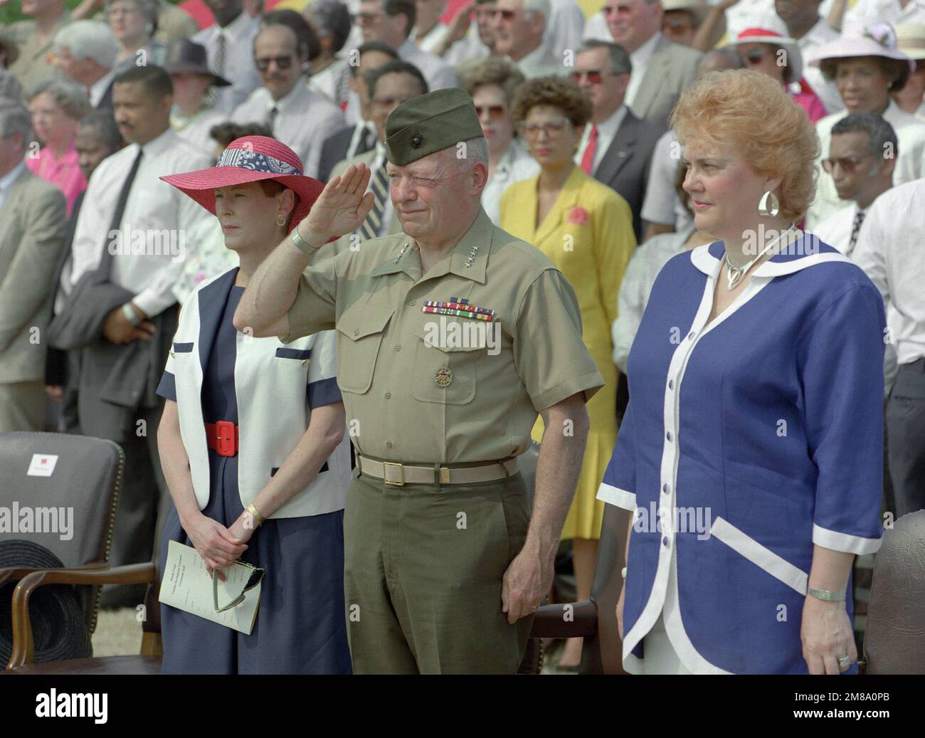 GEN Alfred M. Gray Jr., commandant of the Marine Corps, salutes during ...