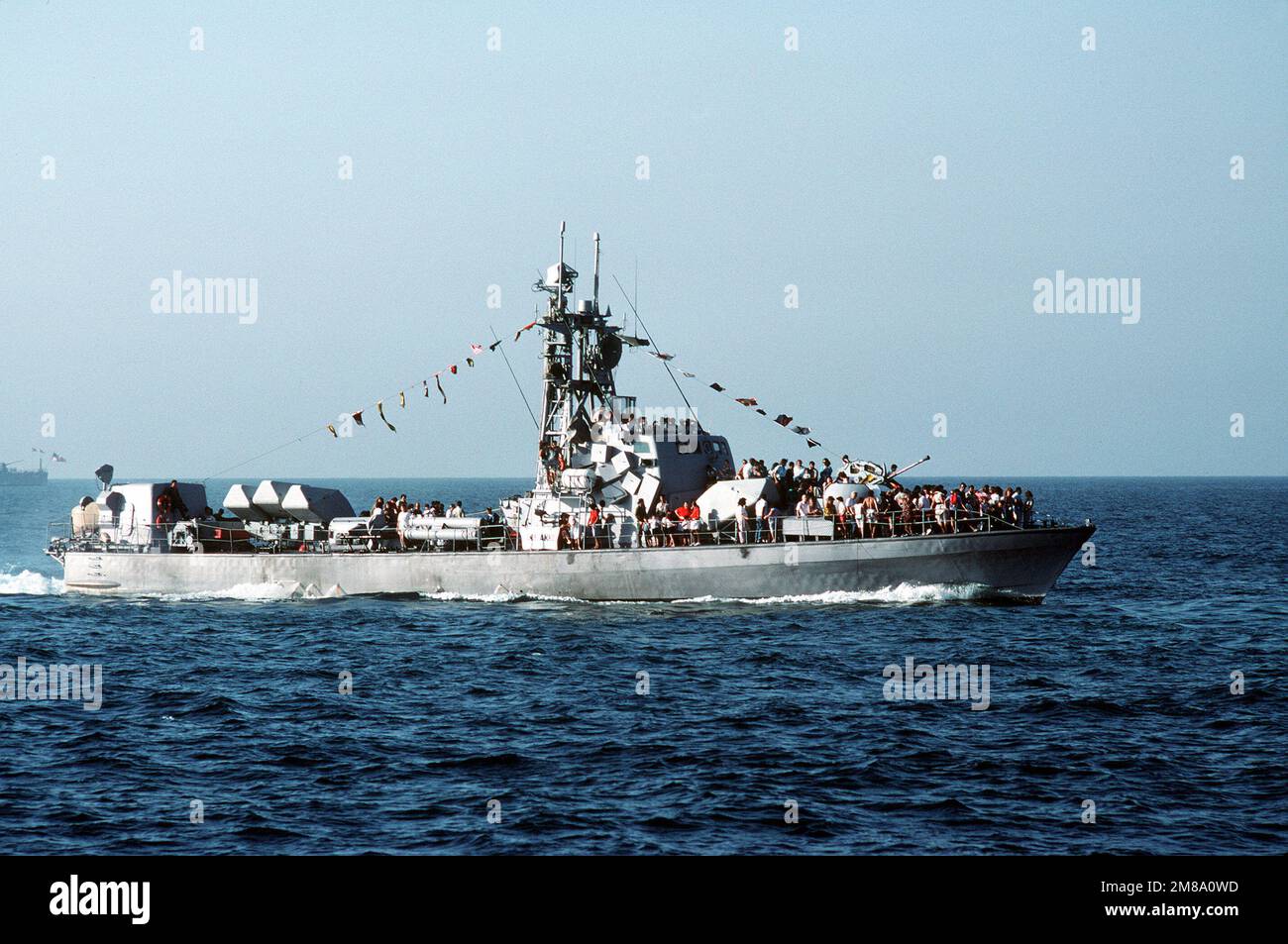 A starboard beam view of the Israeli Saar 3 class fast attack ship INS ...