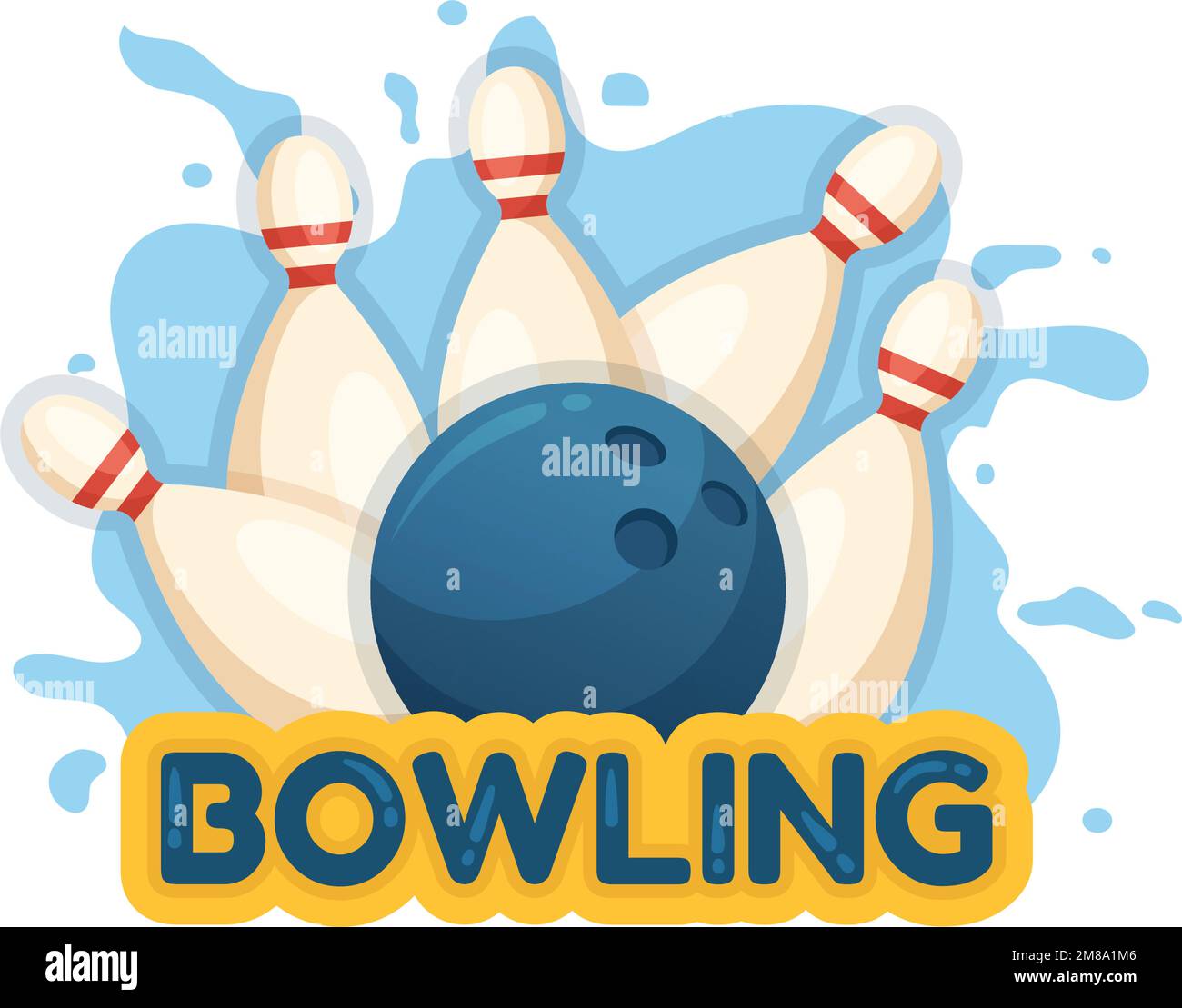 Bowling Game Illustration with Pins, Balls and Scoreboards in a Sport ...