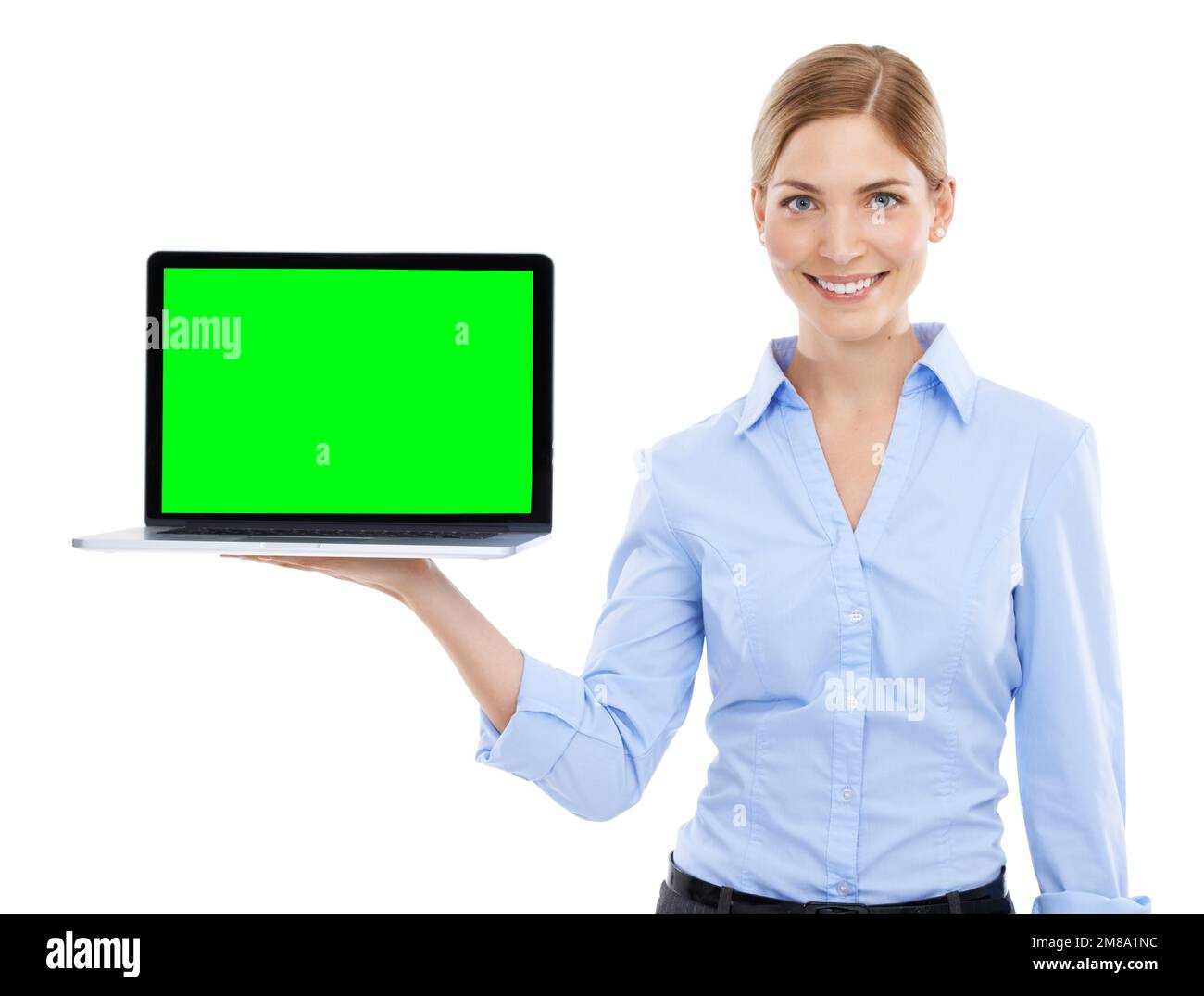 Laptop green screen chroma on Cut Out Stock Images & Pictures - Alamy