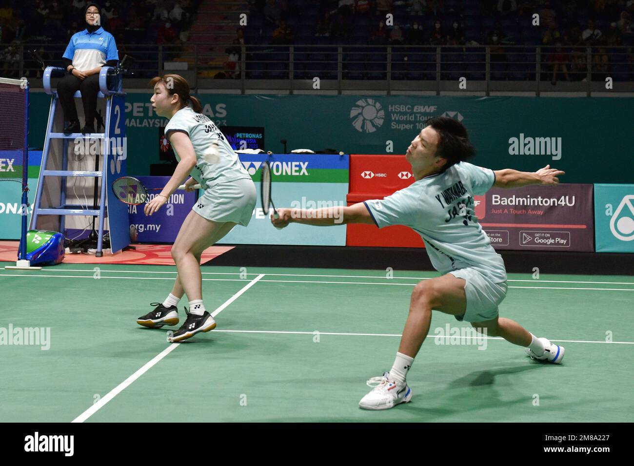 Kuala Lumpur, Malaysia. 13th Jan, 2023. Japan's Watanabe Yuta (R ...