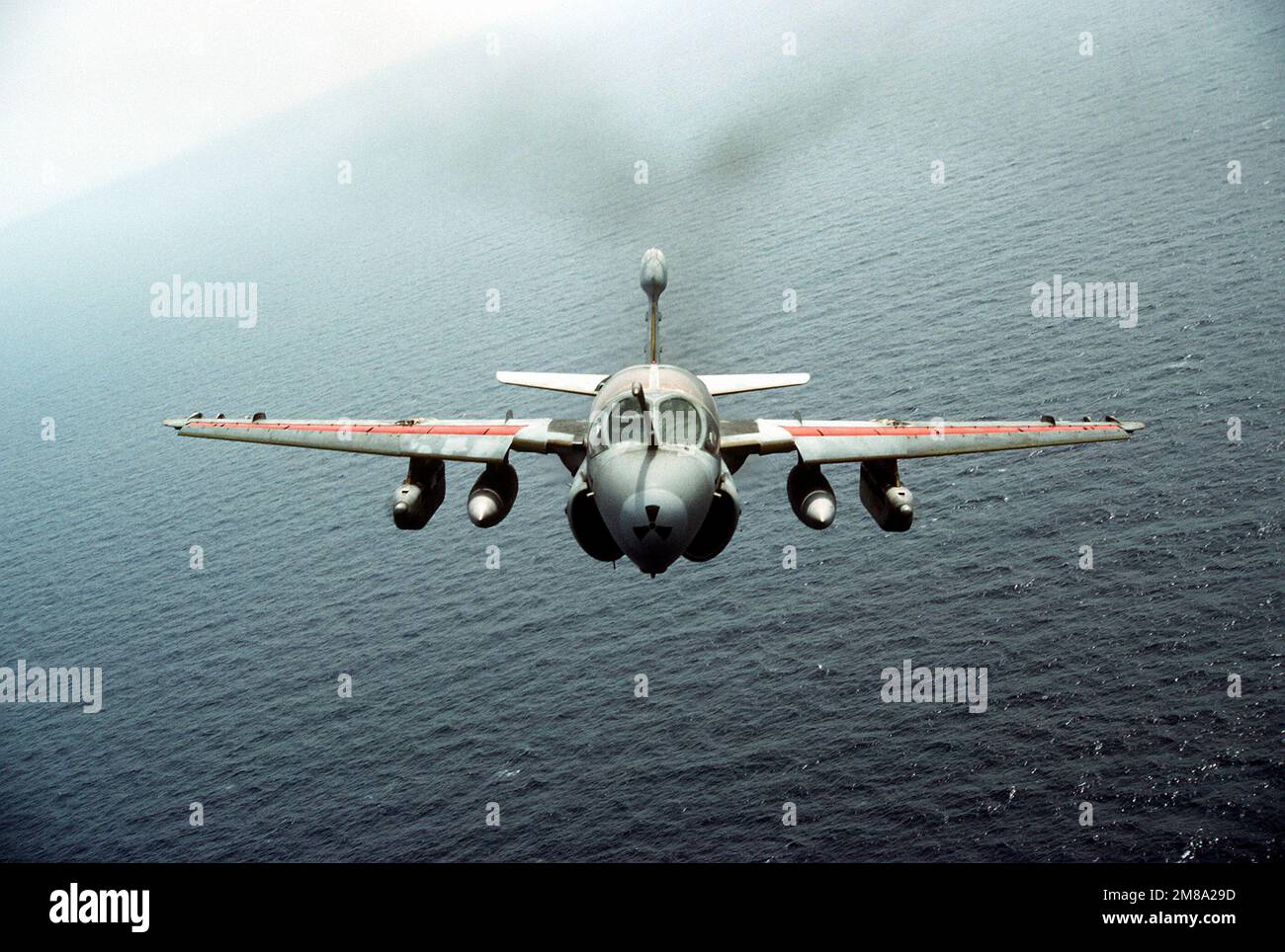 An air-to-air front view of an EA-6B Prowler aircraft from Tactical ...