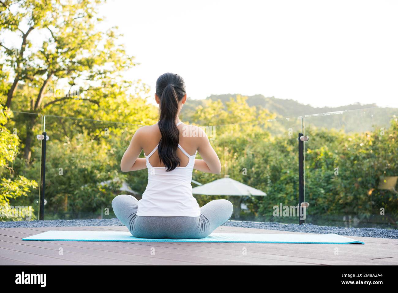 The young woman yoga practice Stock Photo - Alamy