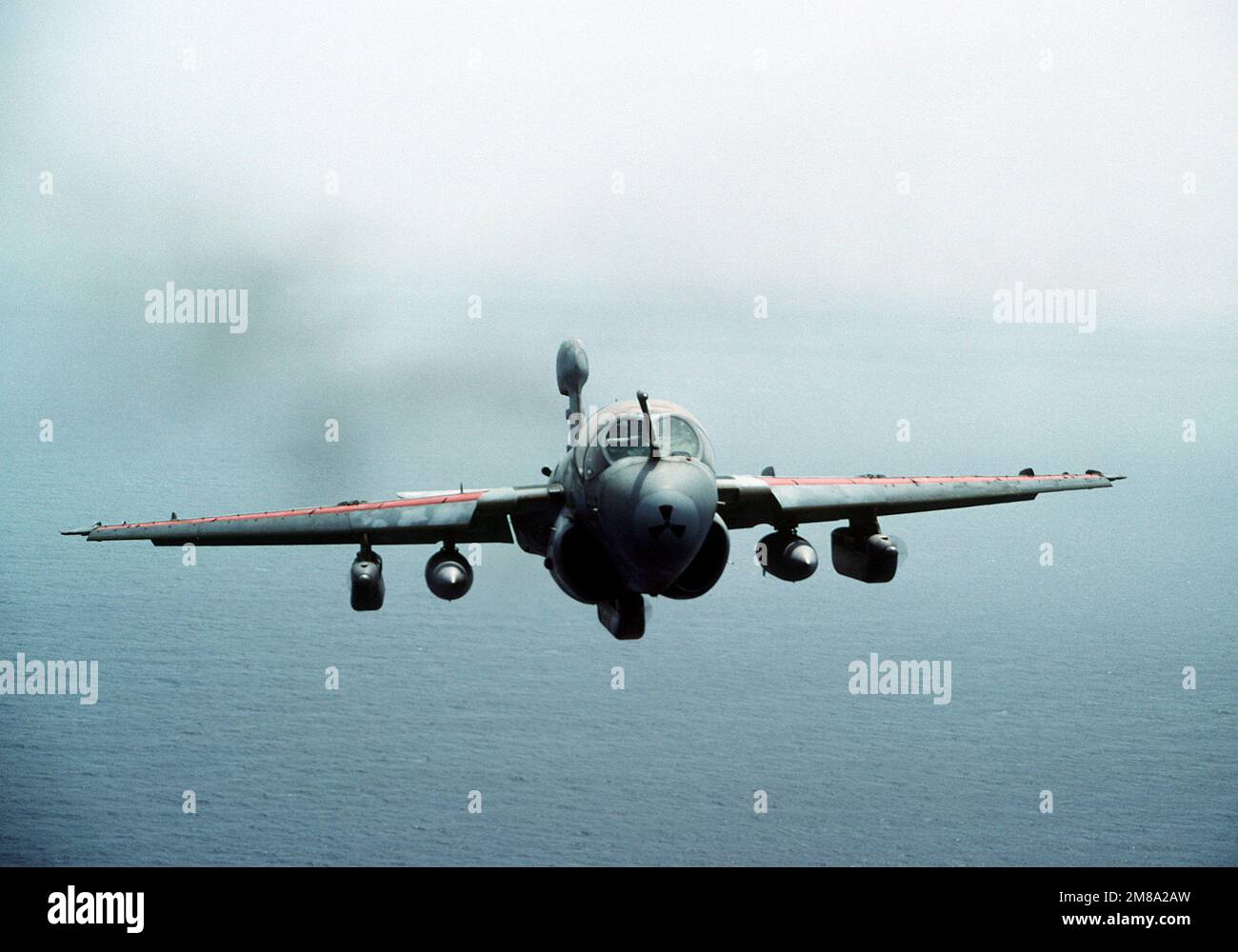 An air-to-air front view of an EA-6B Prowler aircraft from Tactical ...