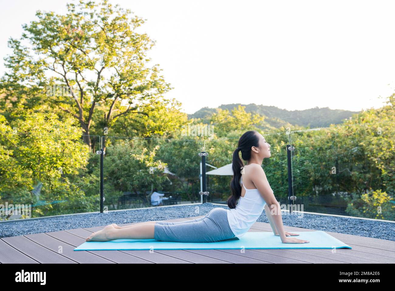 The young woman yoga practice Stock Photo - Alamy
