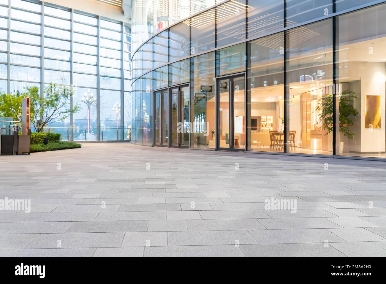 A hallway in modern shopping mall for showroom Stock Photo - Alamy