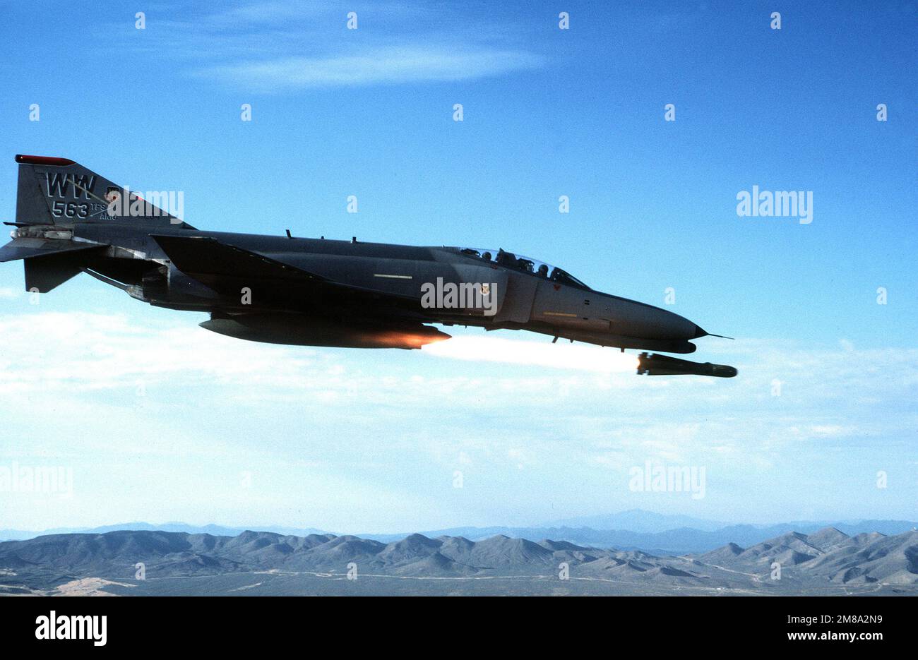 An F-4E Phantom II aircraft of the 37th Tactical Fighter Wing launches ...